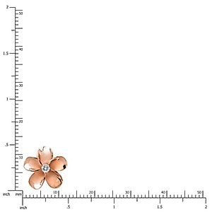 Honolulu Jewelry Company 14K Rose Gold Plated Sterling Silver CZ Plumeria Flower Nature Stud Earrings, 12mm