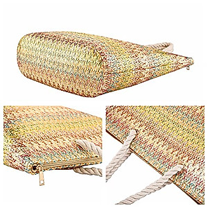 Ayliss Women Tote Handbag Purse Large Woven Summer Beach Top Handle Shoulder Satchel Hobo Bags (Multicolour)