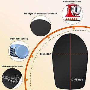 Metal Mixer Slider Mat Combined with Teflon Self Stick Sliding Sliders for Kitchenaid 4.5-5Qt Tilt-head Stand Mixer, Countertop Storage Mover Caddy Compatible with 4.5-5Qt Stand Mixer Artisan Classic