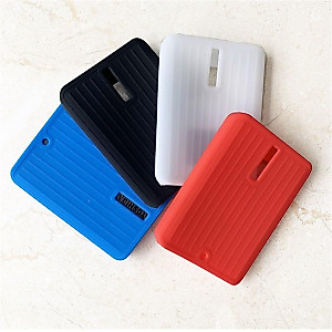 2 Pack Soft Silicone Protective Case Cover Sleeve Compatible with Toshiba Canvio Basics A5 1TB 2TB Portable External Hard Drive HDD, Shockproof dropproof Scratch Resistant Skin (Black+red)