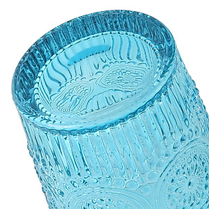 GLASS SMILE 6 Pack Romantic Water Glasses-10.5 OZ Purple Vintage Drinking Glasses Tumblers for Whisky, Beer, Juice, Beverages, Cocktail