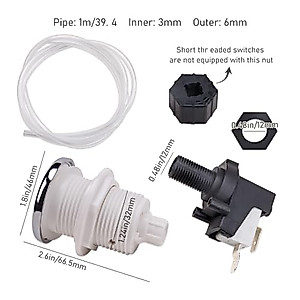 WSDMAVIS 1 Set Pneumatic Switch for Garbage Disposal 16A On Off Push Button Switch for Bath Tub Spa Jetted Whirlpool Jet Set
