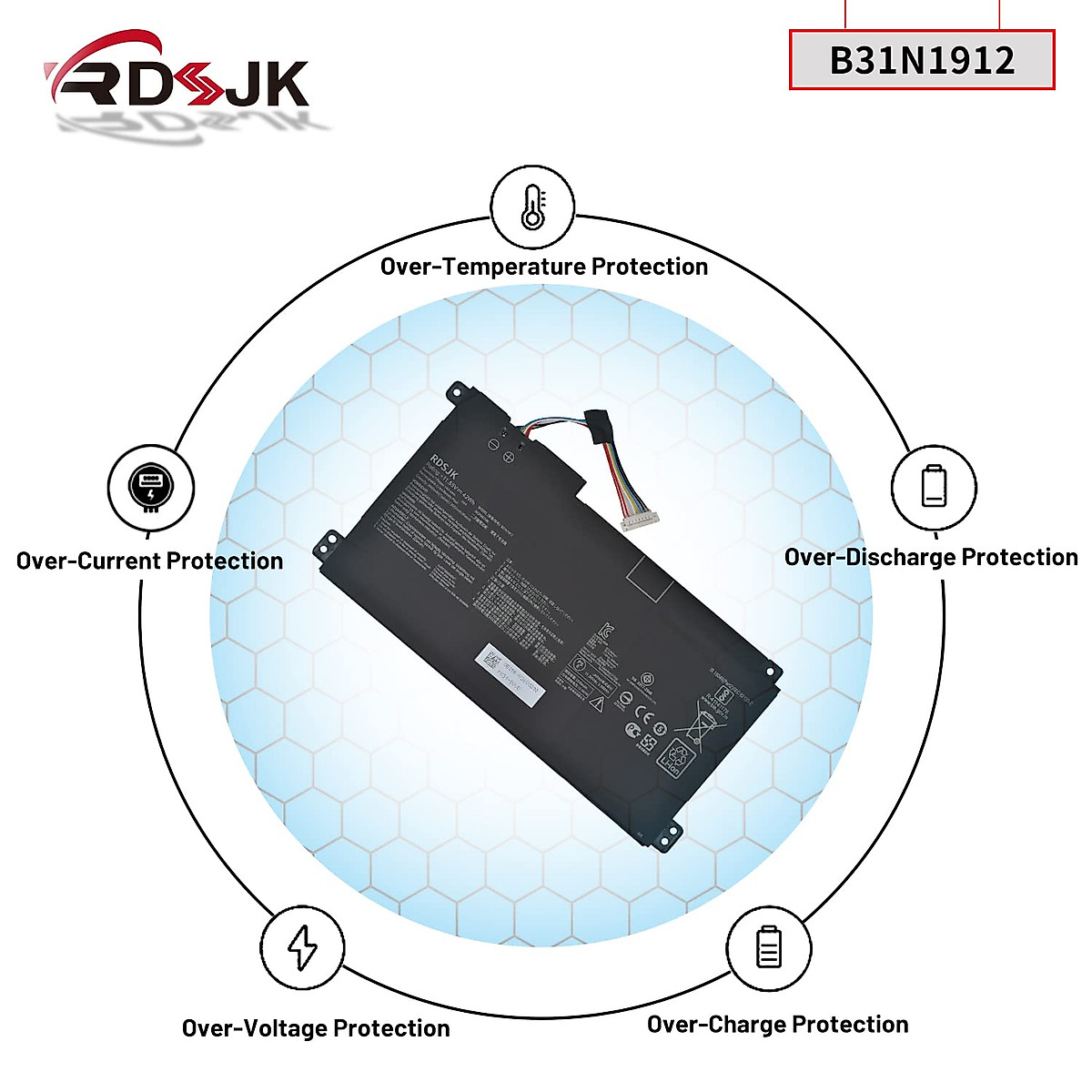 B31N1912 C31N1912 Laptop Battery for Asus VivoBook 14 E410M E410MA L410M L410MA E410KA E510MA E510KA F414MA L510MA R522MA E410MA-EK007TS EK087T E410MA-EK991TS L410MA-BV077TS E510KA-EJ033TS 11.55V 42Wh