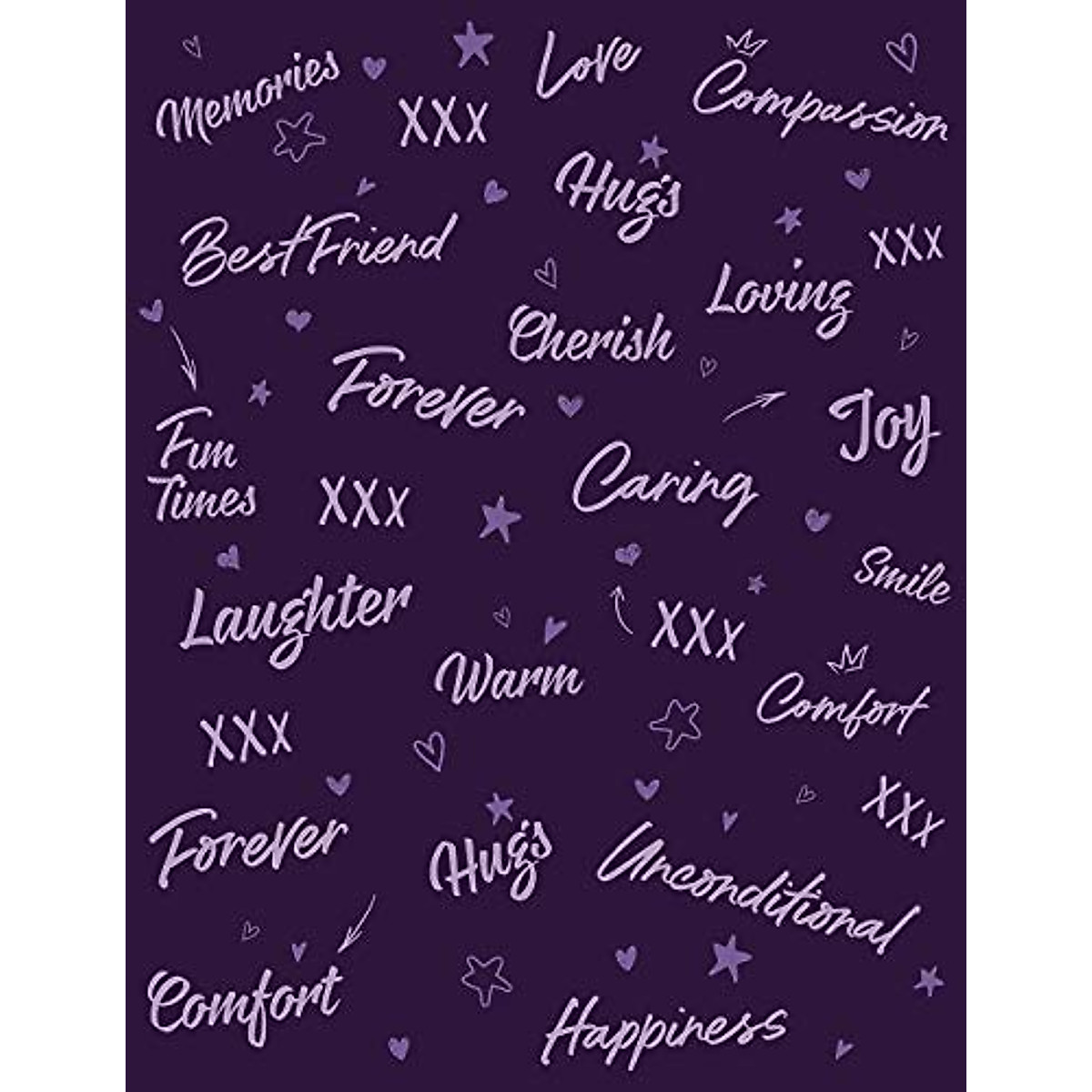 Chanasya Friends Forever Gift Throw Blanket - Super Soft Plush Fleece Laugh Hug Smile Joy Comfort Love Memories Best Friend Forever Gift Throw- for Women Men (50x65 Inches) - Aubergine Blanket