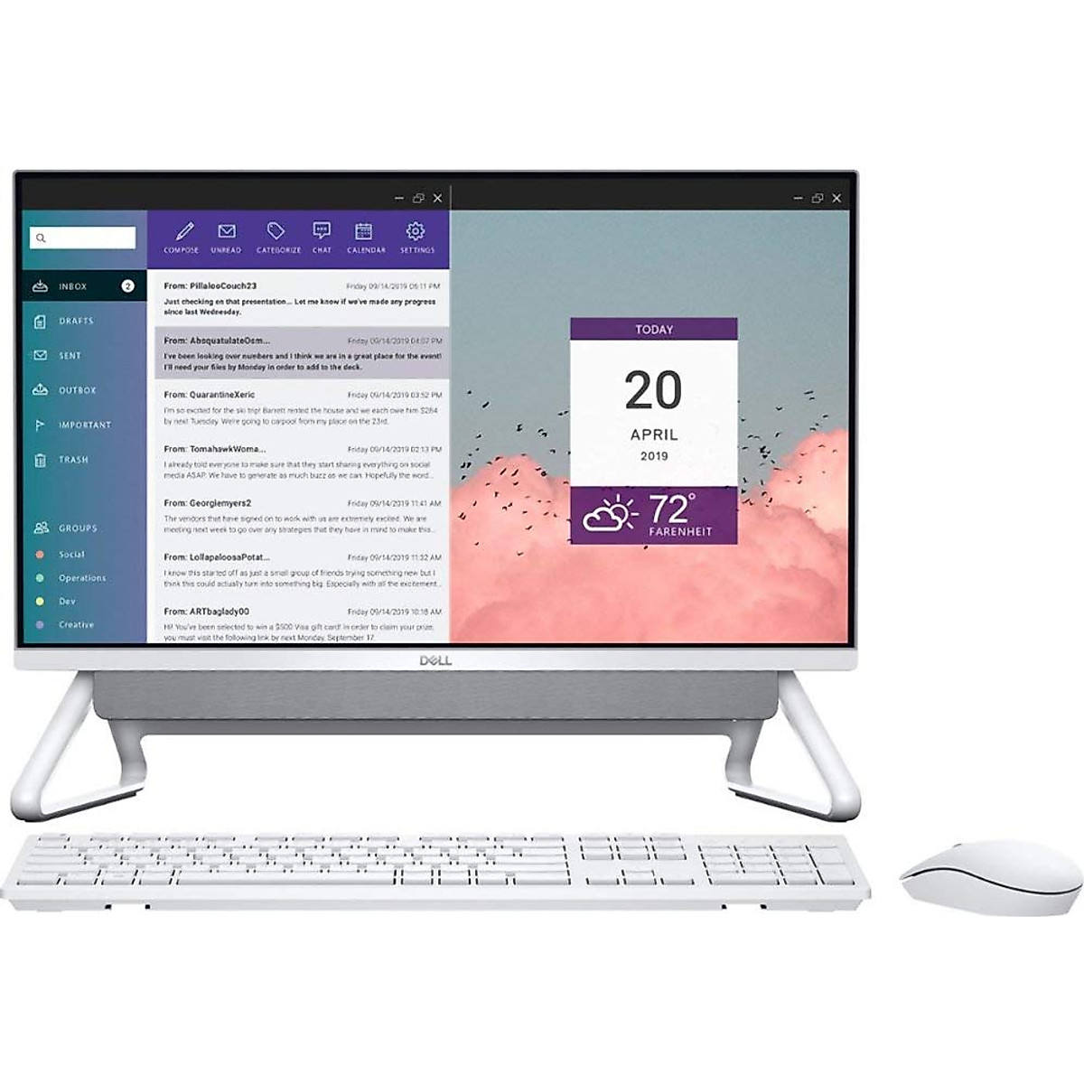 Dell Inspiron 24 5490 AiO - 23.8" FHD Touch - i7-10510U - 16GB - 512GB SSD - Silver