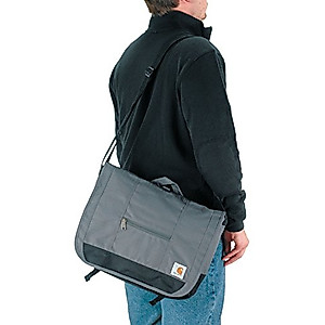 Carhartt Ripstop Messenger Bag, Durable Water-Resistant Messenger Work Bag, Black