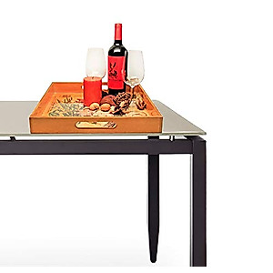 Amber Home Goods Paris Themed Square Party Platter Tray for Serving Breakfast, Appetizers, Coffee, Bar, or Food 20” Length