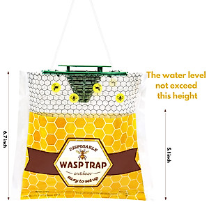 Stingmon 8 Pack Yellow Jacket Traps, Disposable Wasp Traps Outdoor Hanging, Carpenter Bee Traps for Outside, Hornet Trap, Hornet Killers for Fly, Insects and Bug, DWTA-8P03