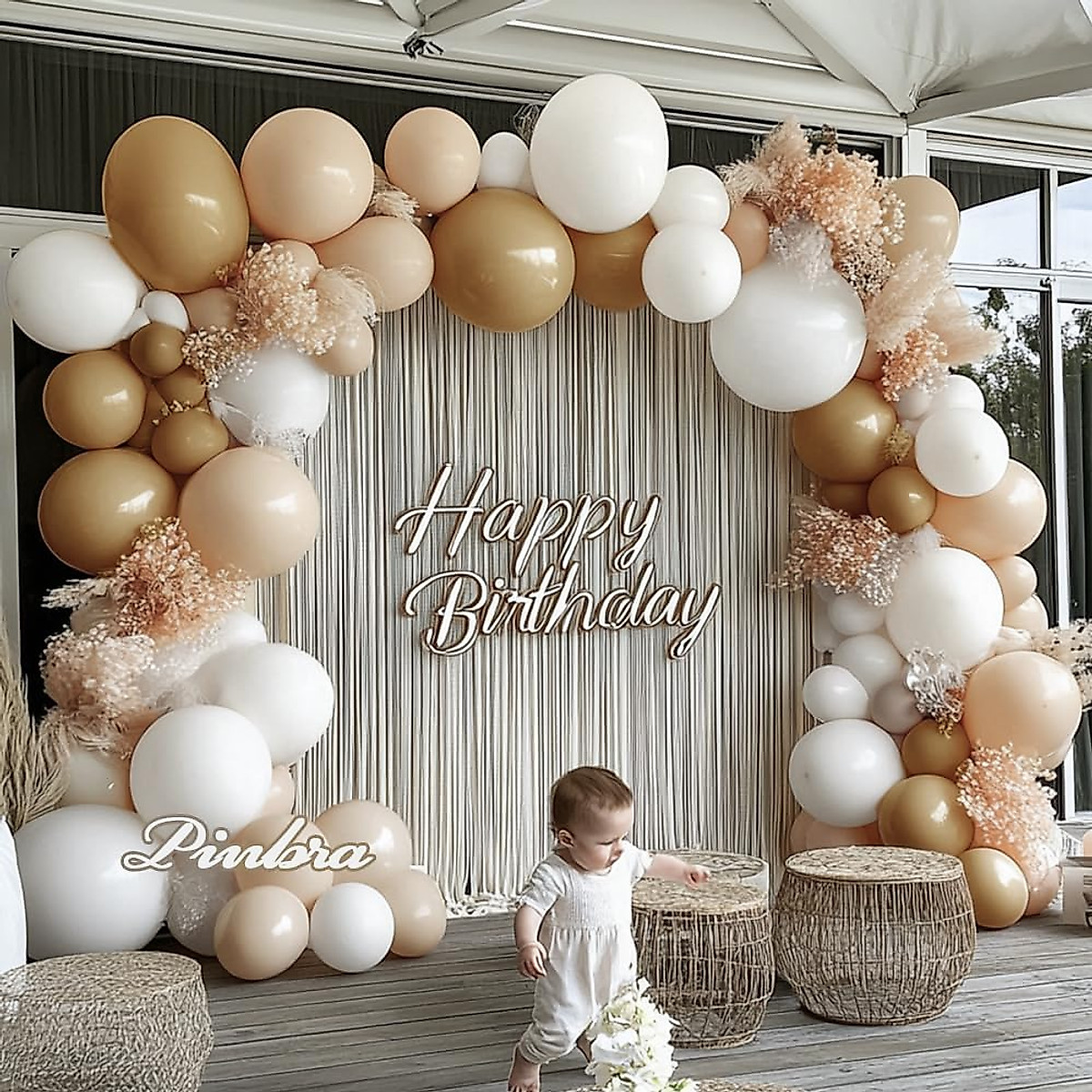Double Stuffed White Balloon Garland - Pastel White Balloons Different Sizes 18/12/5 Inch Matte Latex Arch For Baby Shower Birthday Bridal Shower Wedding Party Decorations