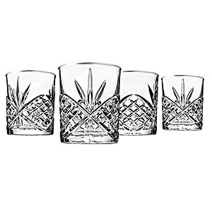 Godinger Old Fashioned Glasses, Beverage Glass Cups - Dublin, Platinum Rim, Set of 4