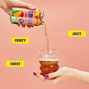 Swoon Peach Tea - Sugar Free Fruit Tea, Low Carb, Paleo-Friendly, Gluten Free Iced Tea - Flavored Tea Keto Drinks Made with Organic Black Tea and Sweetened by Monk Fruit and Stevia (Pack of 12)