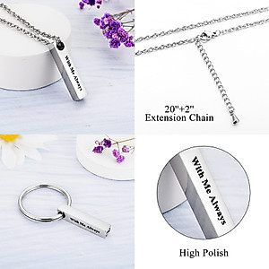 abooxiu Cube Urn Necklace for Ashes Cremation Jewelry/Keychain for Ashes Stainless Steel Memorial Keepsake Pendant for Men Women Pets- With Me Always