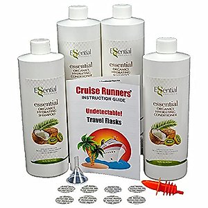 Fake Shampoo & Conditioner By CRUISE RUNNERS® Hidden Liquor Alcohol Flasks For Booze Cruise | Enjoy Rum Runners 4 Bottles