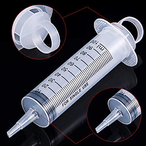 Frienda 4 Pack Large Plastic Syringe for Scientific Labs and Dispensing Multiple Uses Measuring Syringe Tools (100 ml)