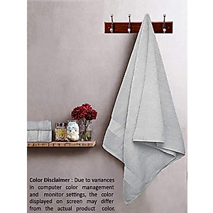 GLAMBURG Ultra Soft 8 Piece Towel Set - 100% Pure Ring Spun Cotton, Contains 2 Oversized Bath Towels 27x54, 2 Hand Towels 16x28, 4 Wash Cloths 13x13 - Ideal for Everyday use, Hotel & Spa - Light Grey