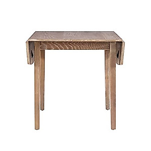 Linon Greywash 30" Square 30" X 48" Fully Extended Torino Drop Leaf Table