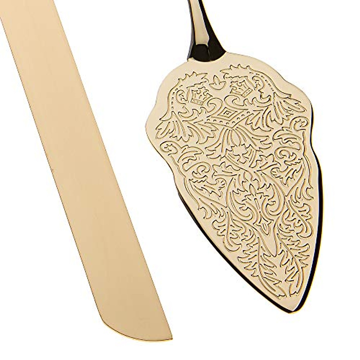 Ella Celebration Cake Knife & Server Set, Wedding, Anniversary, Vintage Party Supplies Dessert Gift Set (Elegant Light Gold)