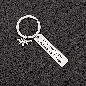 MYOSPARK Dinosaur Keychain I love You To The Cretaceous Back For Couple Dinosaur Lover (Dinosaur Keychain)