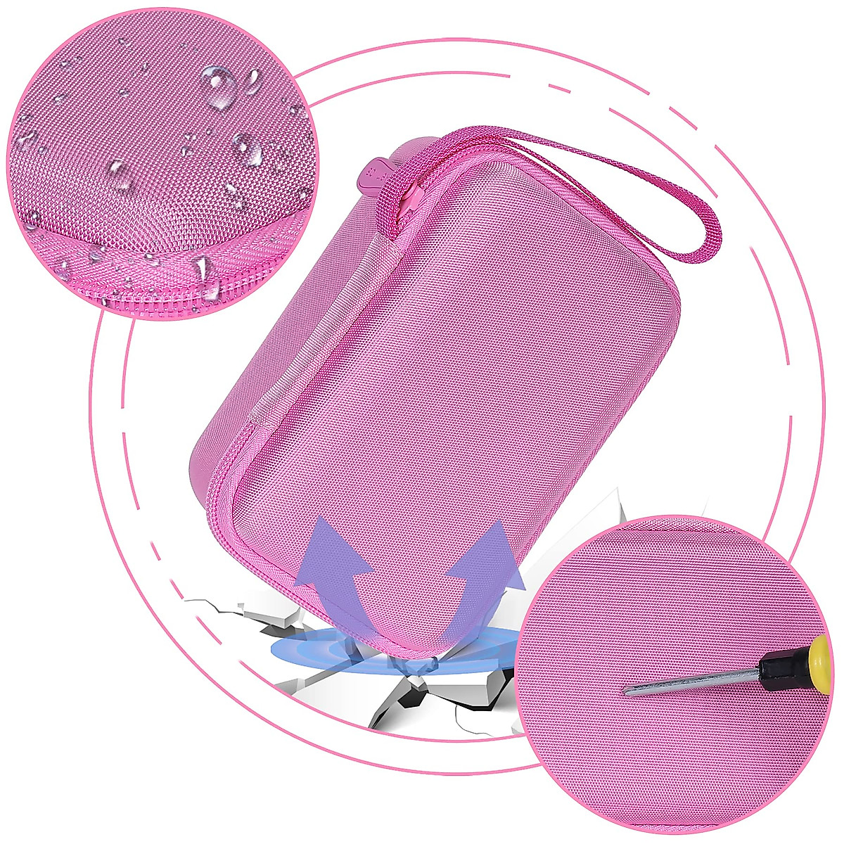 Aenllosi Kids Camera Case for Anchioo/for ESOXOFFORE Instant Print Camera Toys,Kids Selfie Digital Camera Photo Paper & Color Pen Holder (Pink,Case Only)