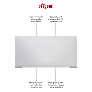 Origami Magnetic Shelf Liners For Wire Shelves & Wire Shelving | R5 Series Collapsible Foldable 4-Shelf Large Heavy Duty Storage Rack (4 Pack) | Clear