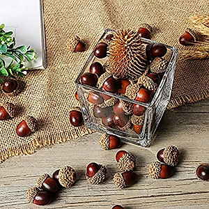 BigOtters 100 PCS Artificial Acorn, Fake Nutty Craft Acorns with Natural Acorn Cap Simulation Fruit Props for Vase Filler, Home House Autumn Favor, Thanksgiving Day Christmas Wedding Decor