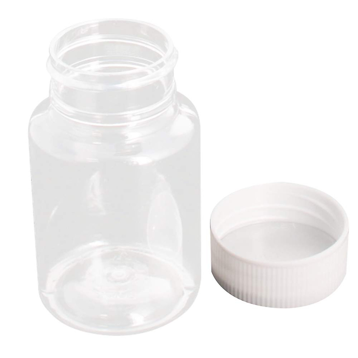 Aicosineg 10Pcs 2.71oz Plastic Bottles Lab Chemical Reagent Bottles 80ml Wide Mouth Liquid Solid Storage Bottles Round Sample Storage Containers Sealing Bottles with White Cap for Food Stores Clear