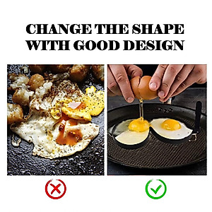 Interesting Omelet Ring Molds, Non-Stick Funny Fried Egg Rings Mold, DIY Kitchen Accessories Gadgets Egg Frying Molds, Creative Breakfast Making Mould with Anti-Hot Handles (B)