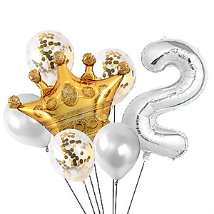 40 Inch Silver Number Balloons, Helium Mylar Foil Number Balloons for Birthdays, Number 2 Balloon for Party Wedding Bachelorette Birthday Bridal Shower Graduation Anniversary Celebration Party Decorations Supplies