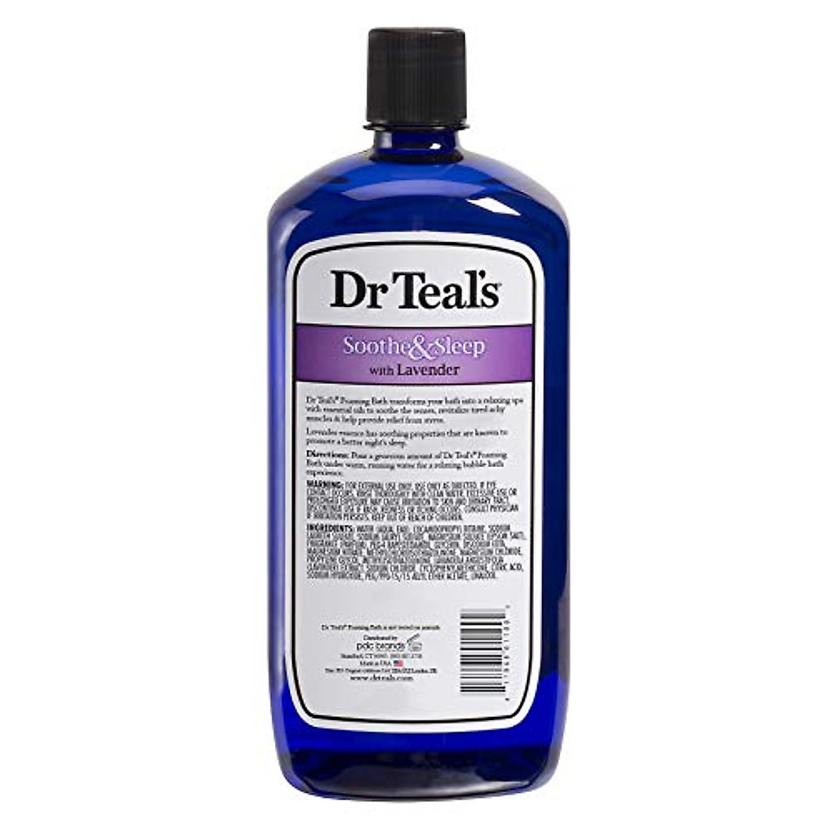Dr Teal's Foaming Bath with Pure Epsom Salt, Soothe & Sleep with Lavender, 34 fl oz (Packaging May Vary)