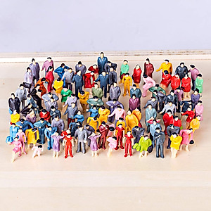 Yamix 100Pcs 1:87 HO Scale People HO Scale Figures Model Trains Architectural Miniature Figures for Miniature Scenes Model Train People