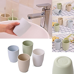 Dianoo 4PCS Travel Mouthwash Cup, Wash Toothbrush Cup, Water Cup, Portable Travel Mouthwash Cup, Travel Plastic Cup for Everyone, Coffe, Green, Blue, White (Random colors)