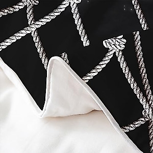 Boys Football Print Cotton Duvet Cover Set Queen Size Sports Theme Beding Set for Kids Teens Bedroom Decor Cool Modern Black White Soccer Design Comforter Cover Ball Game Competition Bedspread Cover