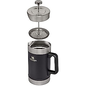 Stanley French Press 48oz with Double Vacuum Insulation, Stainless Steel Wide Mouth Coffee Press, Large Capacity, Ergonomic Handle, Dishwasher Safe
