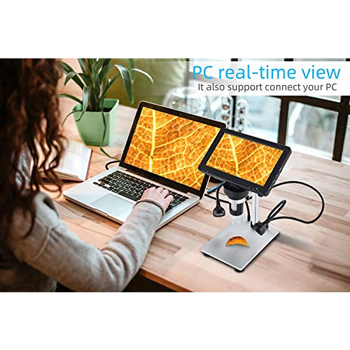 7 inch LCD Digital USB Microscope with 32G TF Card,Koolertron Upgraded 12MP 1-1200X Magnification Camera Video Recorder,Wired Remote,Rechargeable Battery for Circuit Board Soldering PCB Coins Outdoor