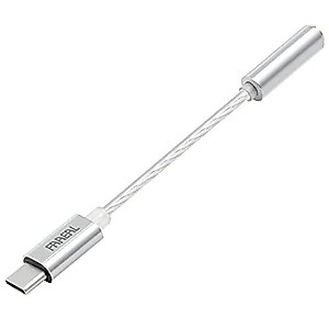 USB Type C to 3.5mm Female Adapter,USB C to Aux Audio Dongle Cable Compatible for Samsung Galaxy S22 S21 S20 Ultra Note 20 10 S10 S9 Plus,Pixel 4 3 2 XL,iPad Pro and More(Silver)