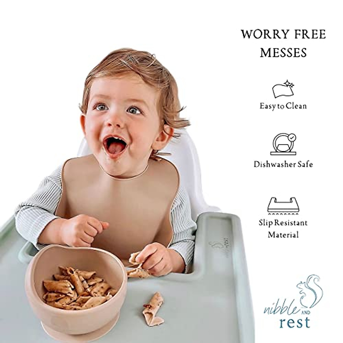 Nibble and Rest Highchair Grippy Coverall Placemat, Compatible with IKEA Antilop, Wipeable, Silicone Placemat for Highchair Tray