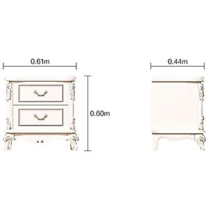 AYKDAS Bedside Table Bedroom Bedside Table, Bedside Table Bedside Table Furniture European White Simple Bedroom Storage Cabinet Living Room Furniture 2 Drawer Side Cabinet