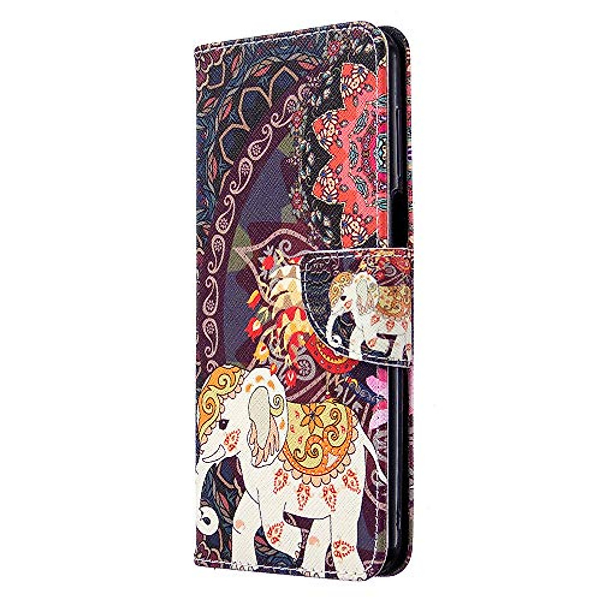 Asdsinfor Compatible with Xiaomi Redmi Note 9S Case Wallet Case, Credit Cards Slot with Stand Function for PU Leather Flip Compatible with Redmi Note 9 Pro/Note 9 Pro Max Flower Elephant BFCH