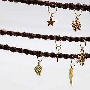 120 Pieces Hair Jewelry for Women Braids, 7 Diffent Colors Braiding Hair Rings for Braids Hair, Colorful Hair Accessories with Cute Pendant