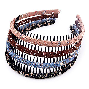 STHUAHE4PC Multicolor Protection Resin Teeth Comb Hair Hoop Hairband Headband Hair Accessories for female by Beauty hair (4 Colors)