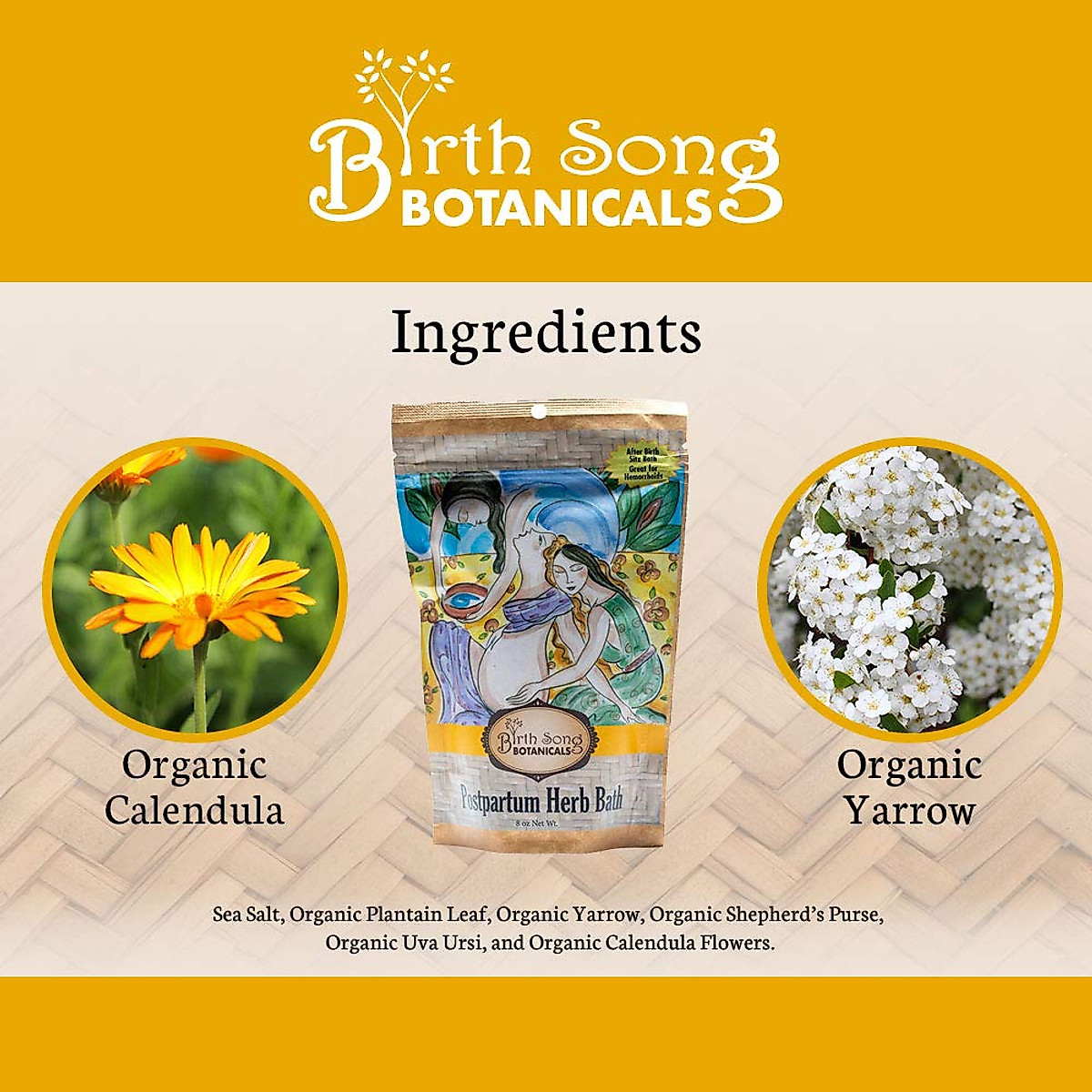 Birth Song Botanicals Postpartum Herbal Sitz Bath for, Soothing Recovery, 8 oz Bag