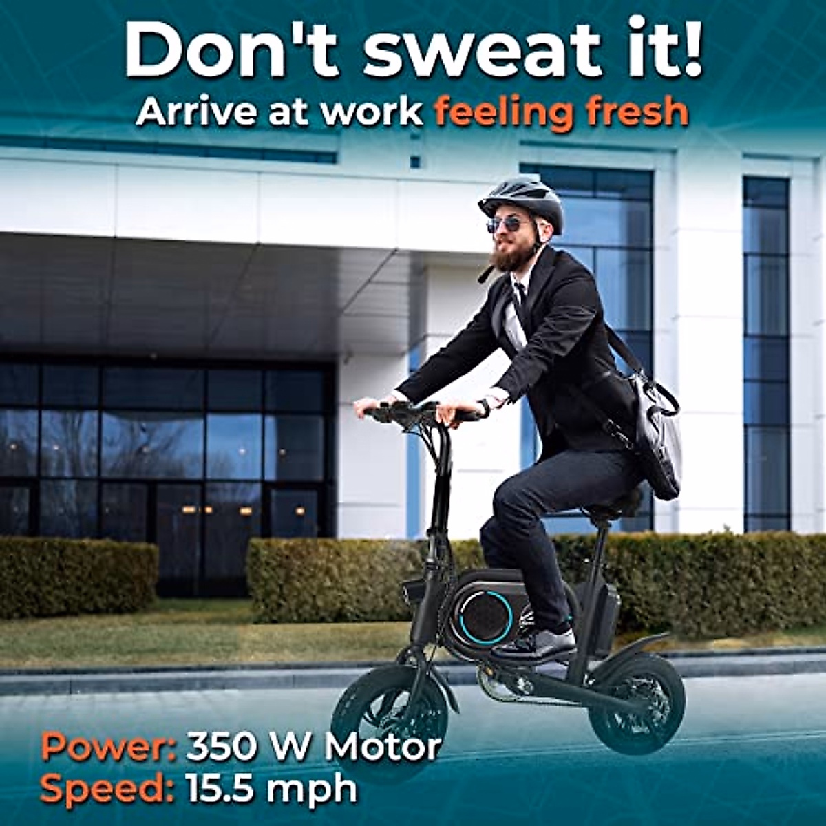 Keystone Peak New 2023 Release Amsterdam Folding Electric Bicycle - 12'' Ebike for Adults and Teenagers - Electric Bike with 350W Motor 36V Lithium - Ion Battery - Throttle & Pedal Assist Modes