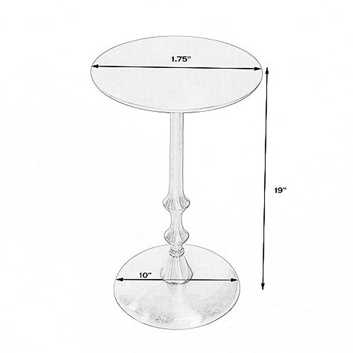 HomeRoots 19" Gold Aluminum Round Pedestal End Table