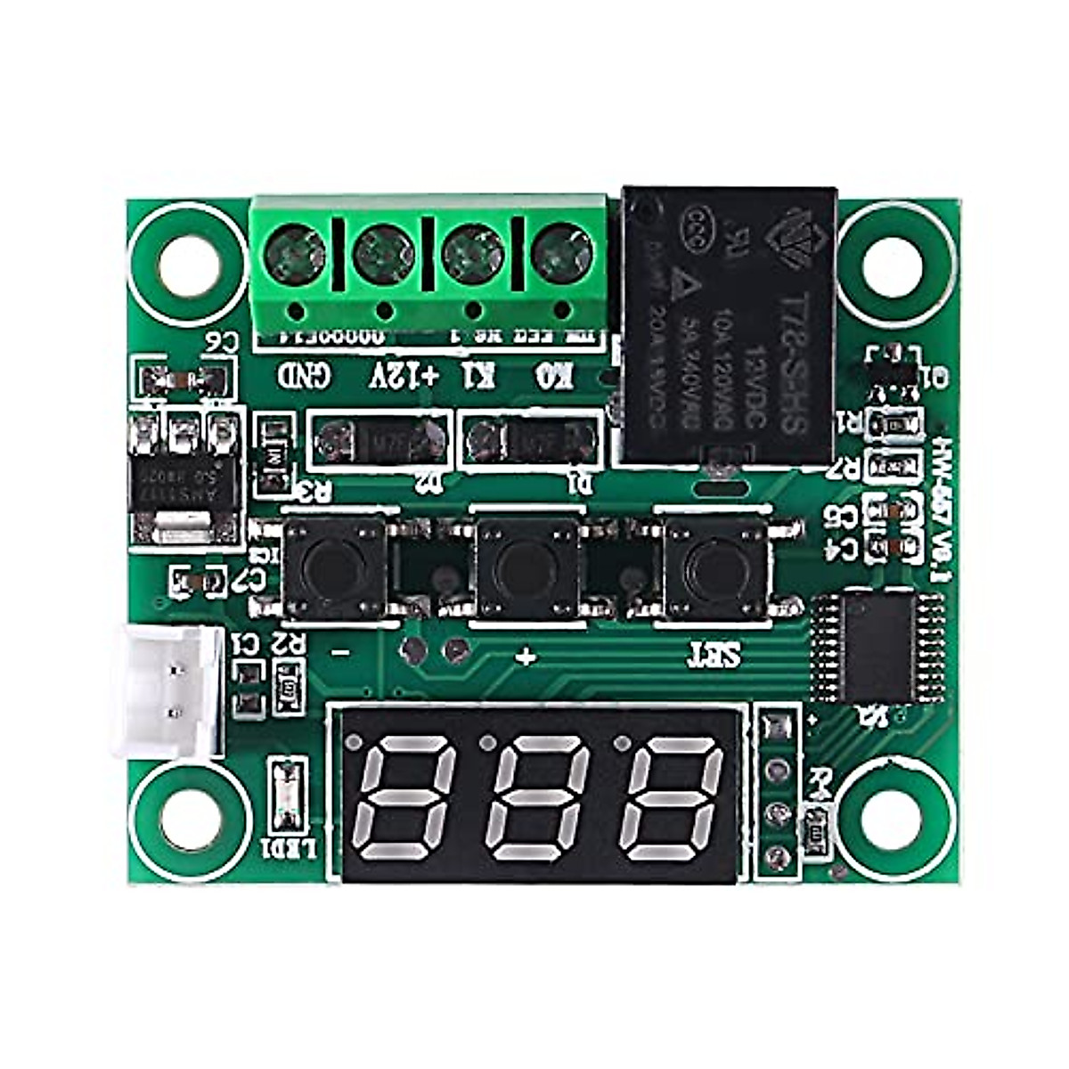 ALMOCN 2PCS W1209 DC Digital Temperature Controller Board 12V with Case, Red Digital Display Thermostat -50-110°C Electronic Temperature Temp Control Module Switch Waterproof