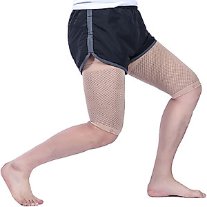 Doc Miller Thigh Compression Sleeve for Men Women 1 Pair – Quad & Thigh Compression Wrap - Braces for Thigh Pain Muscle Recovery - Hamstring Compression Sleeve Silicone Band - 1 Pair
