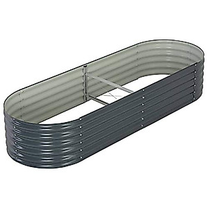 vidaXL Garden Raised Bed 94.4"x31.4"x17.3" galvanized Steel Gray
