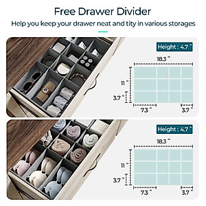 LINSY HOME 8 Drawer Double Dresser, Dresser for Bedroom, Farmhouse Dresser Chest with Wide Drawers, Wood Storage Chest of Drawers for Living Room