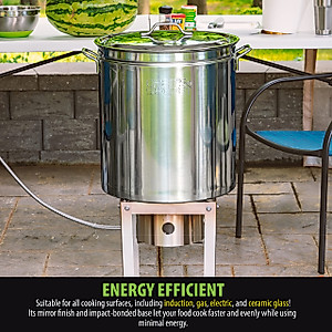 Chef's Secret 82 Quart Stainless Steel Stockpot w/Basket: Perfect for Soups, Boils, Stews and Tamales