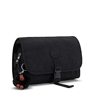 Kipling Womens Women's Meadow Metallic Toiletry Bag, Organize Accessories, Clip Closure, Nylon Hanging Hook Pouch, Black Tonal, 9.5 L x 8.5 H 3.13 D US