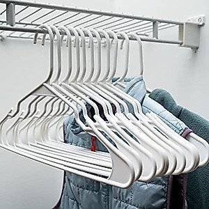 Plastic Hangers 50 Pack Heavy Duty Clothes Hangers - Streamline Your Closet with Durable,Flexible, Non-Slip, Space-Saving Design for Shirts, Pants, Dresses, and More